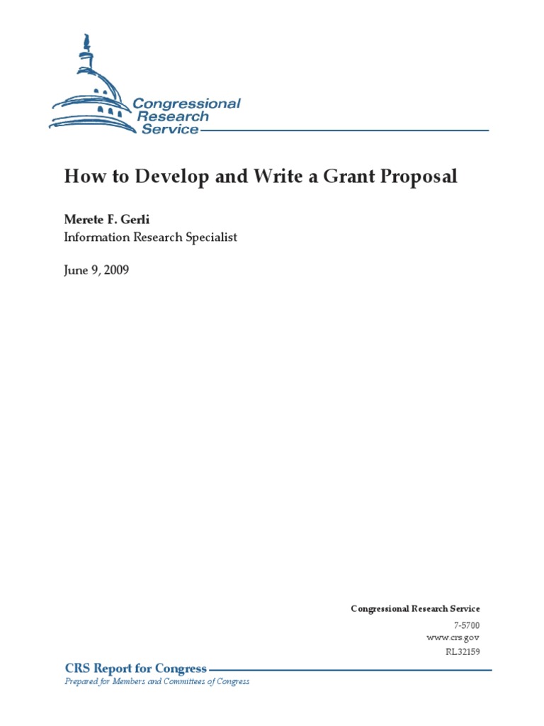 Grant Proposal Template 24 | PDF | Congressional Research Service ...