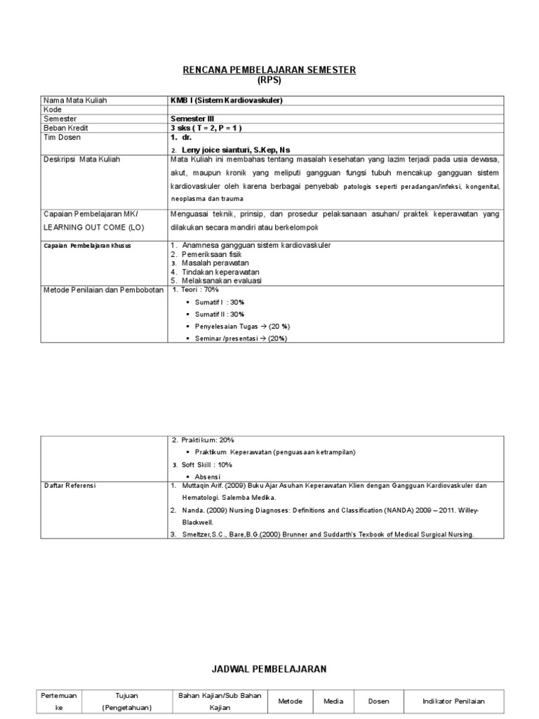 RPS KMB I: Sistem Kardiovaskuler | PDF