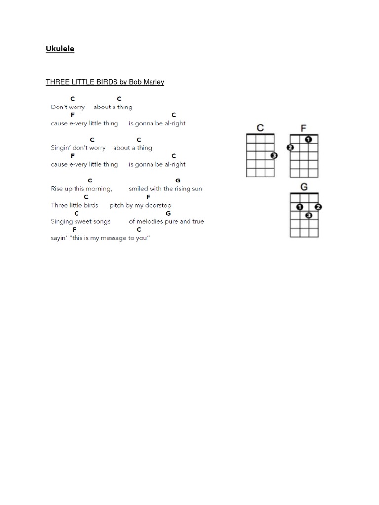 Ukulele: Play "Three Little Birds" | PDF