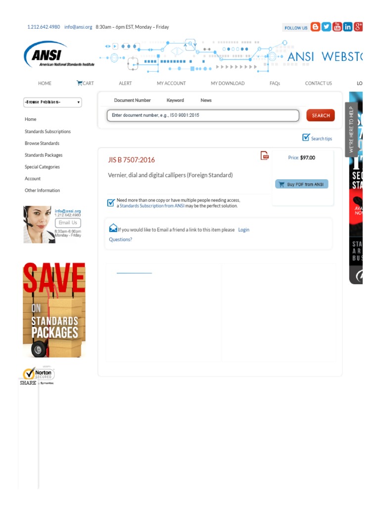 JIS B 7507 - 2016 Vernier, Dial Digital Callipers (Foreign Standard) | PDF