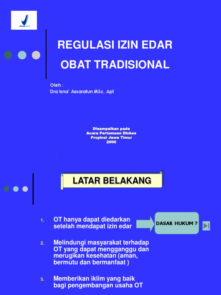 Regulasi Ijin Edar Bpom | PDF