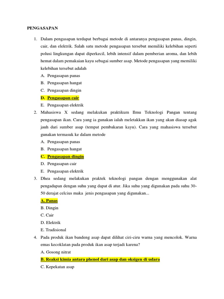 Soal ITP - Pengasapan | PDF