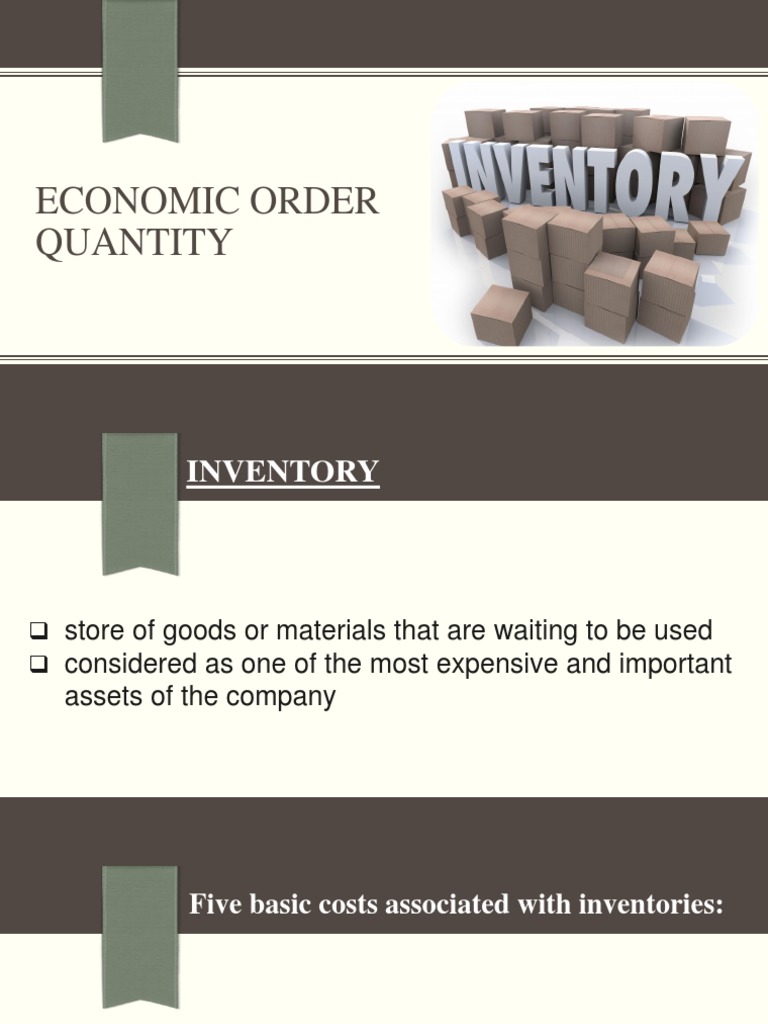 Minimizing Inventory Costs Through Optimal Order Quantities and ...