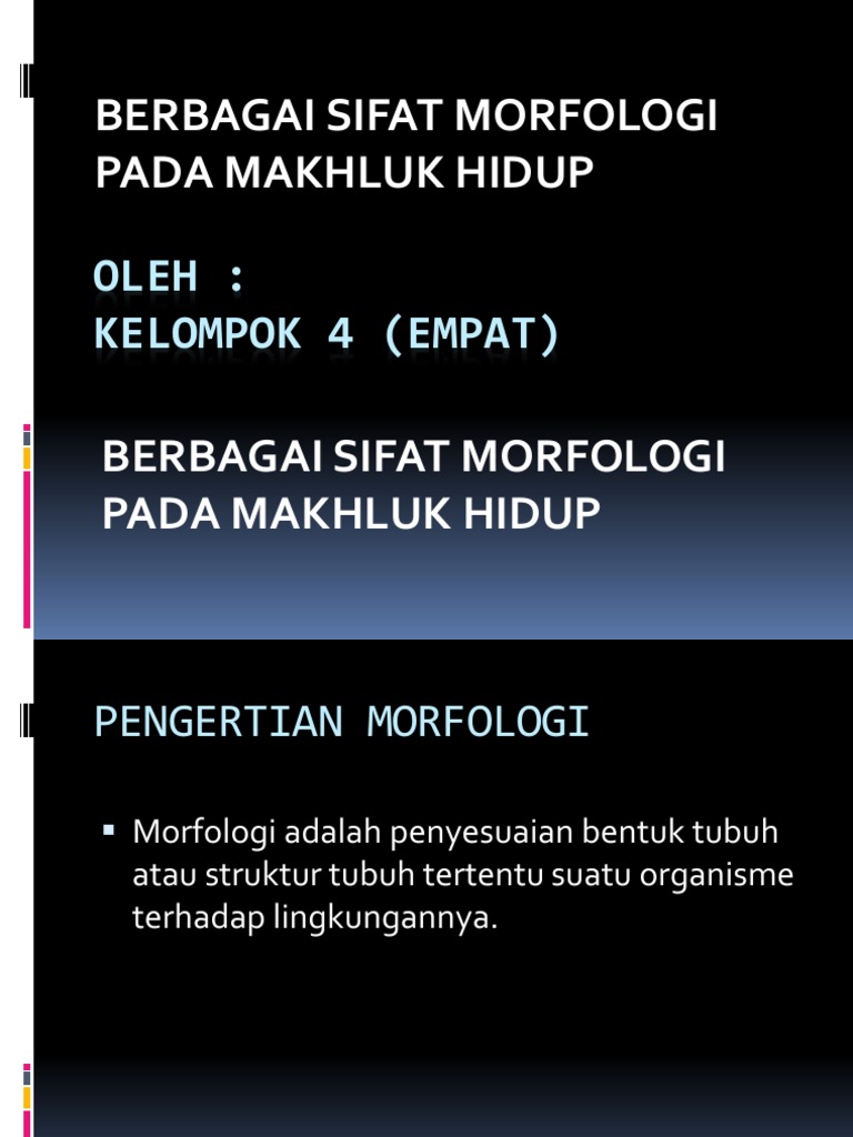 Berbagai Sifat Morfologi Pada Makhluk Hidup | PDF