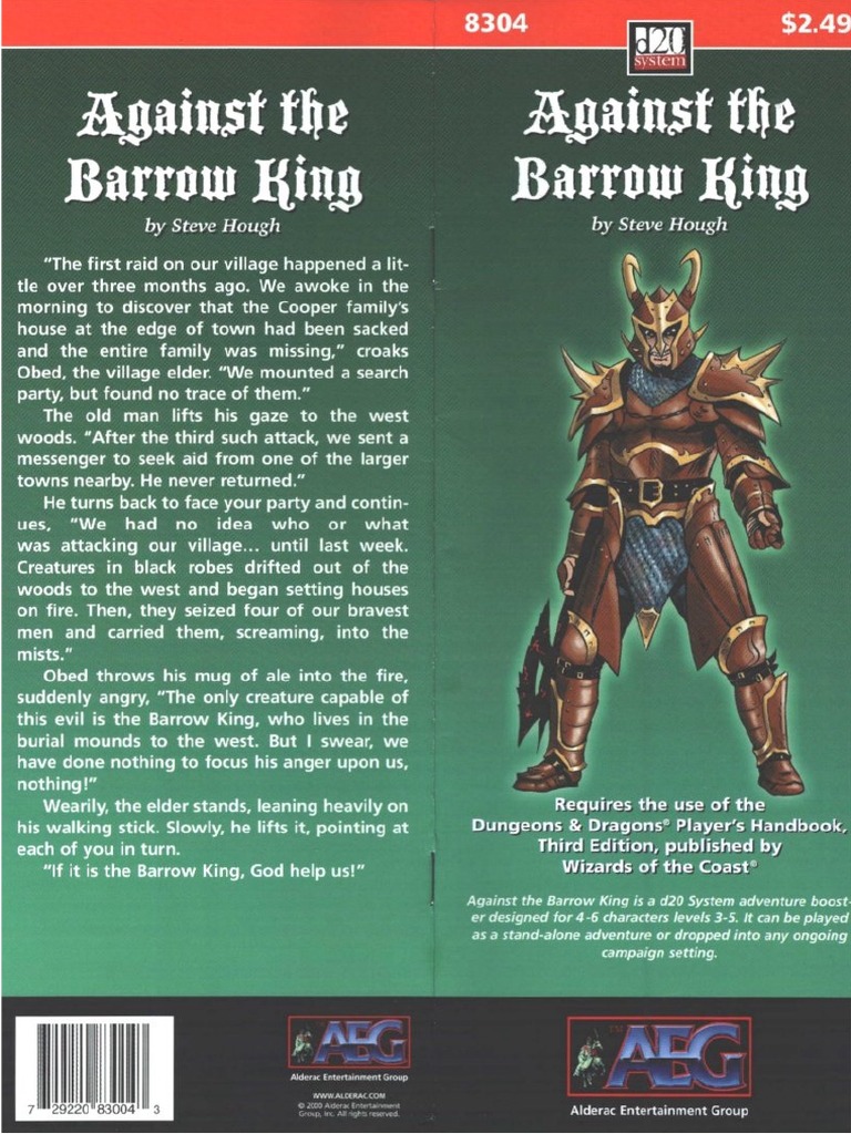Against The Barrow King PDF | PDF | Copyright | D20 System