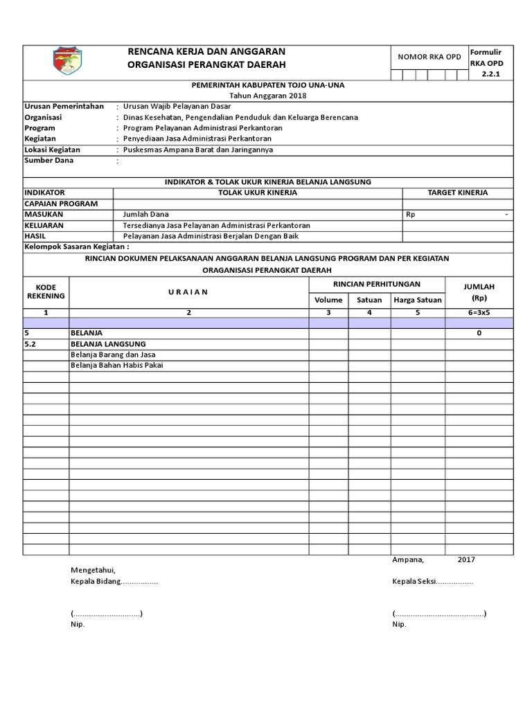 Format Rka 2018 | PDF