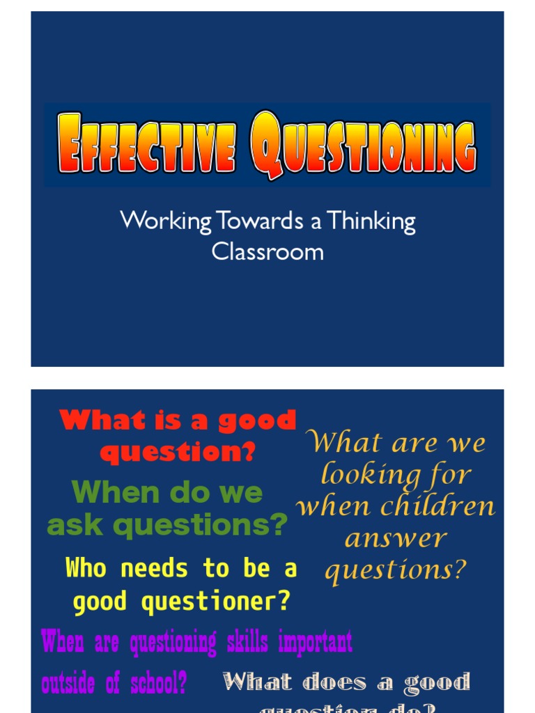 Effective Questioning PDF 1211918331526727 8 PDF | PDF | Classroom ...