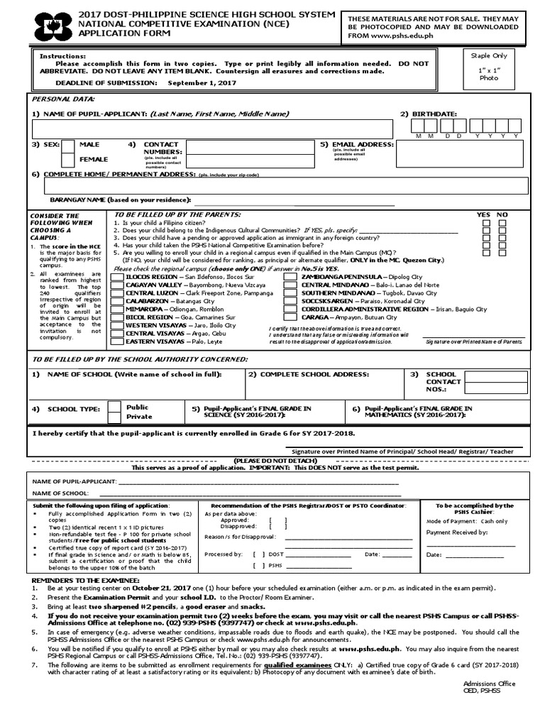Nce Form | PDF | Test (Assessment) | Identity Document