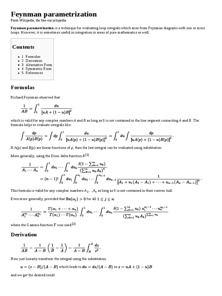 Feynman Parametrization | PDF | Solid State Engineering | Scientific Theories