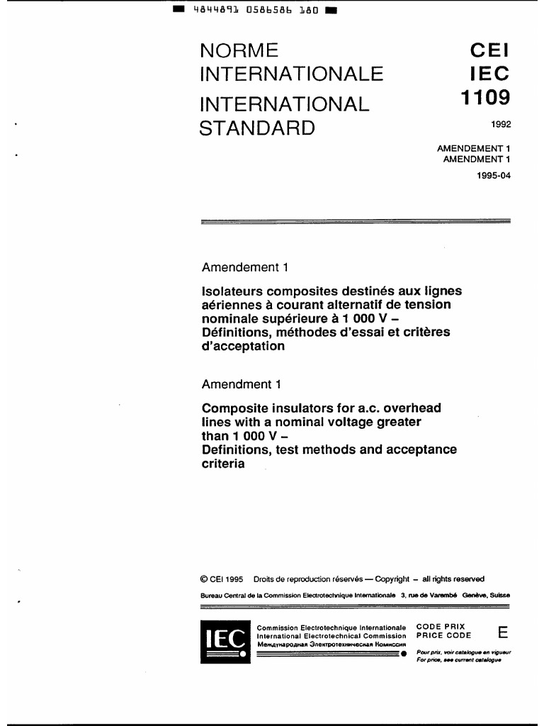 IEC 61109 Composite Insulator PDF | PDF
