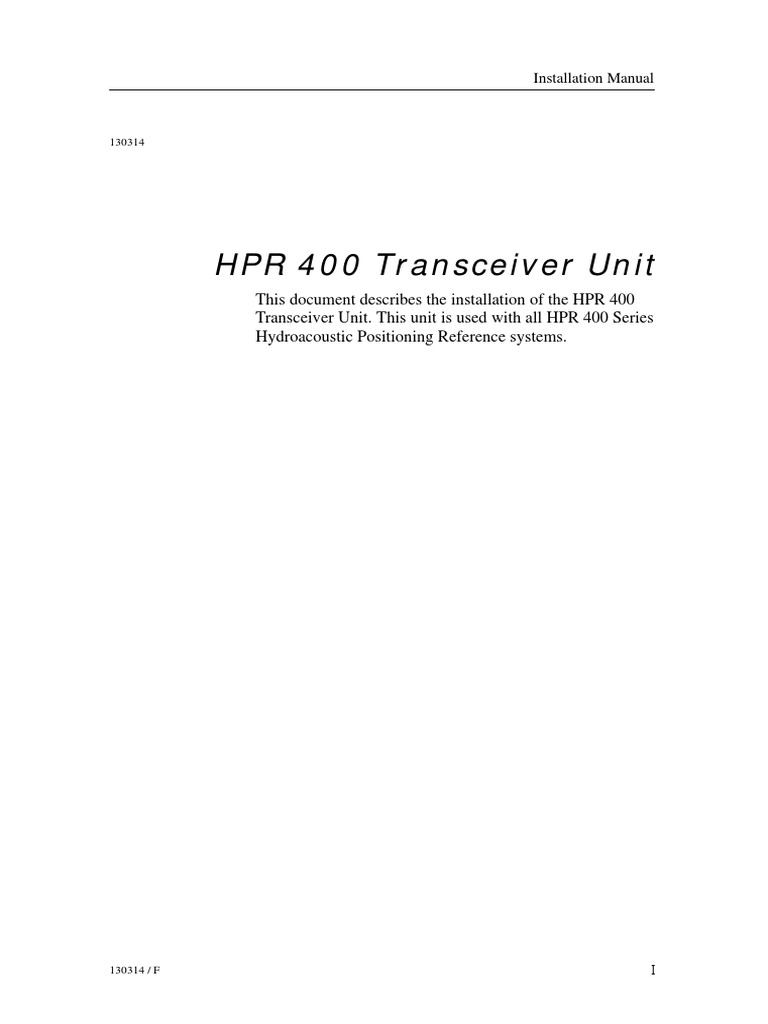 Manual - HPR 400 Instruction Manual | PDF | Electrical Connector | Screw