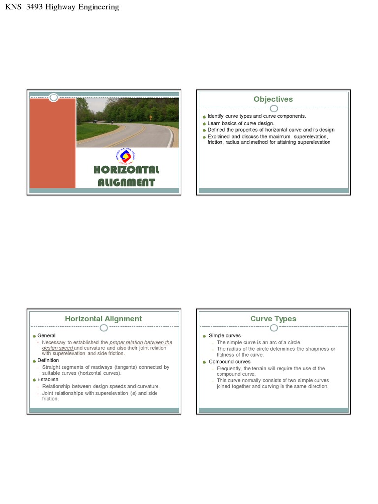 Design and Analysis of Horizontal Curves for Highway Engineering | PDF ...
