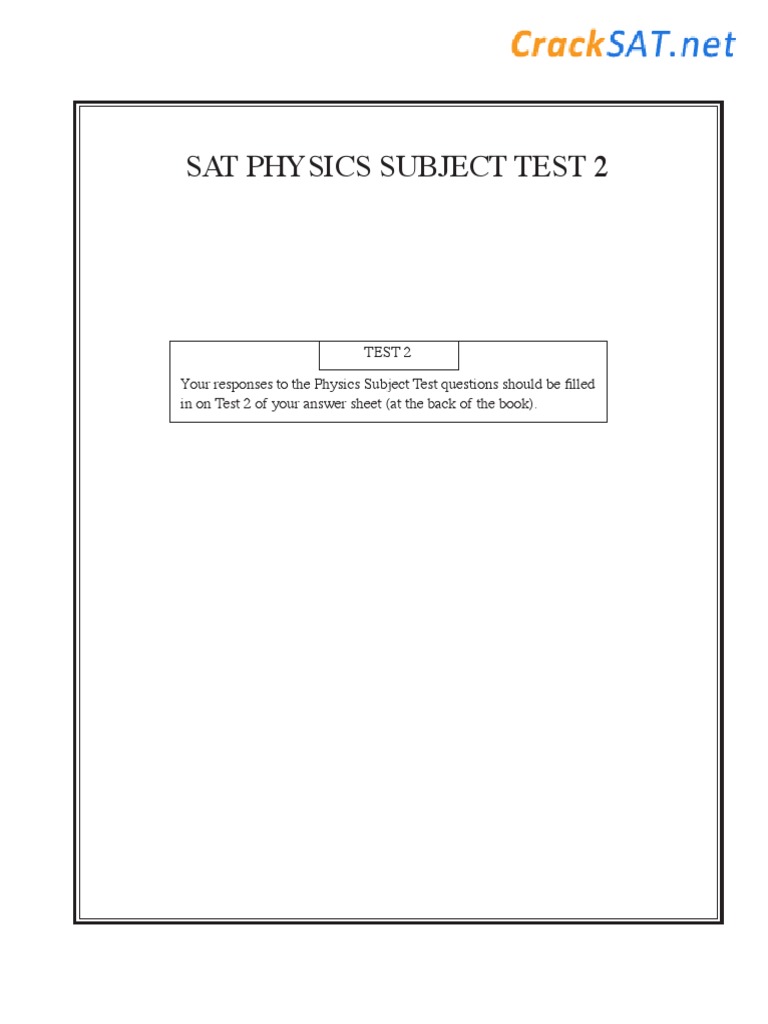 Sat Physics Subject Test PDF | PDF | Radioactive Decay | Atomic Nucleus