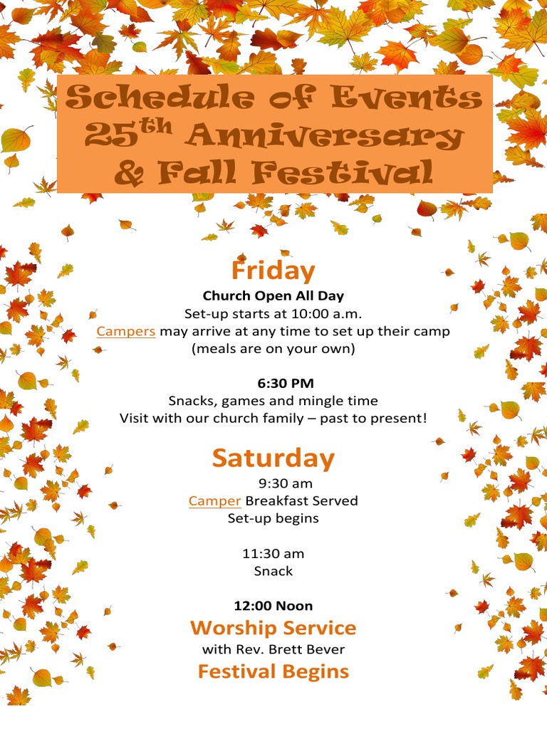 Schedule of Events Poster | PDF
