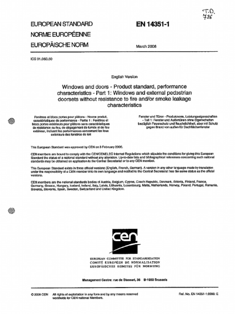 En 14351-1 Standard European | PDF