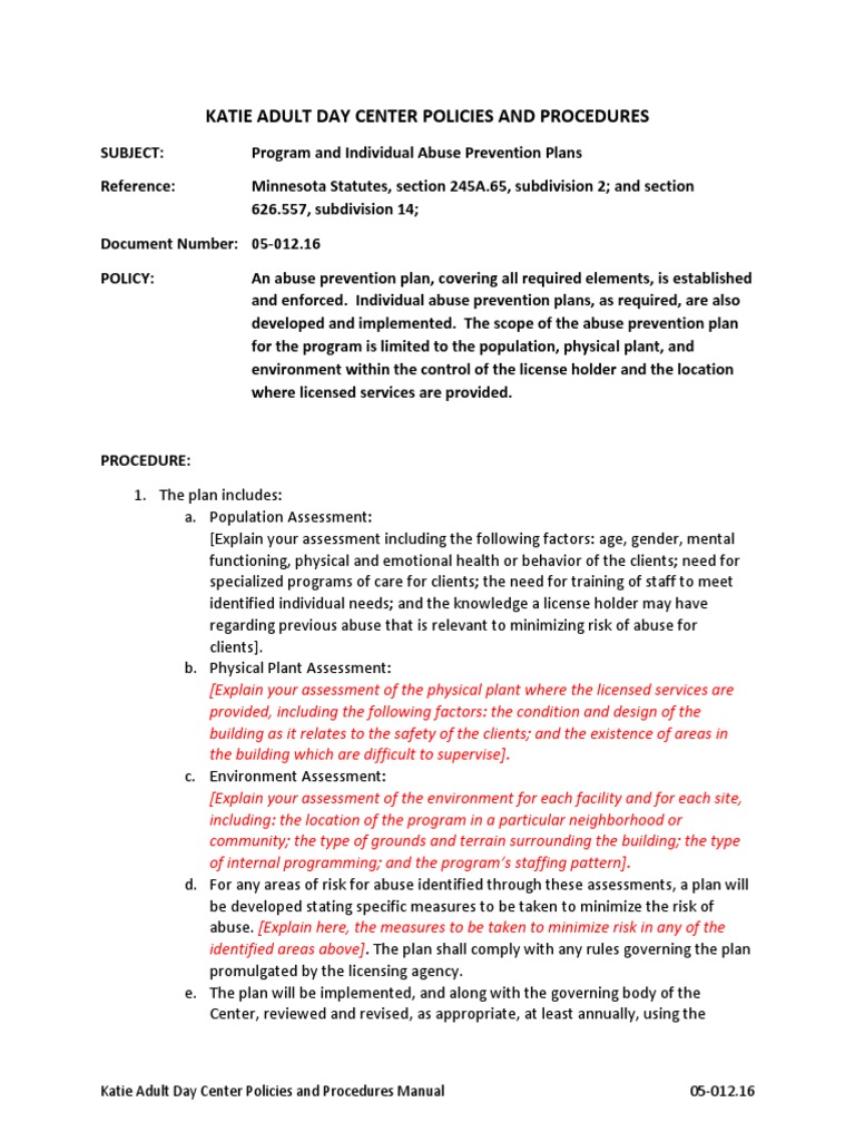 05-012-16 Program and Individual Abuse Prevention Plans | PDF ...