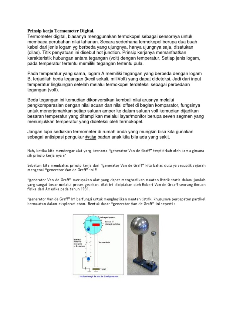 Prinsip Kerja Termometer Digital | PDF