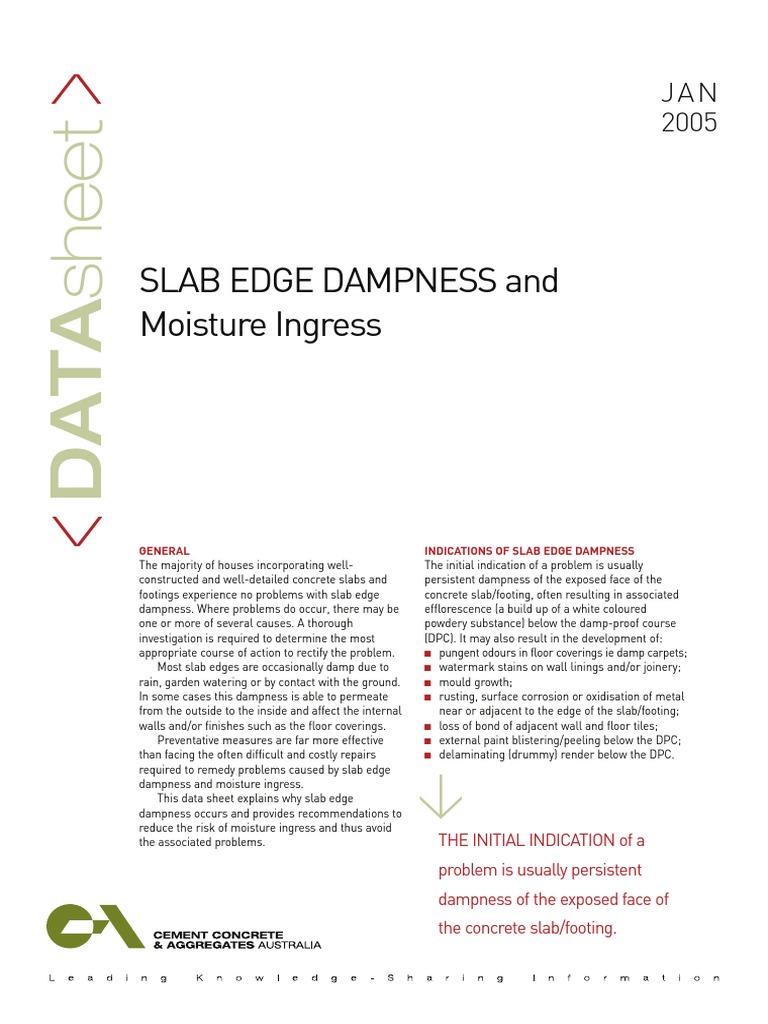 Slab Edge Dampness | PDF | Concrete | Soil