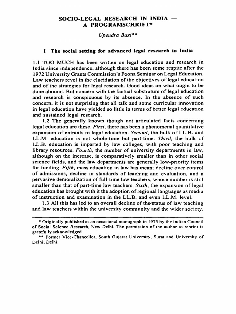 Socio-Legal Research in India | PDF | Social Science | Sociology