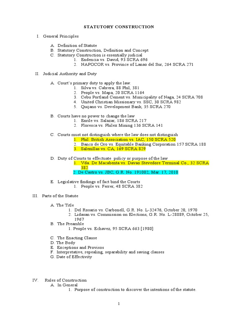 Understanding Statutory Construction | PDF | Judiciaries | Constitution
