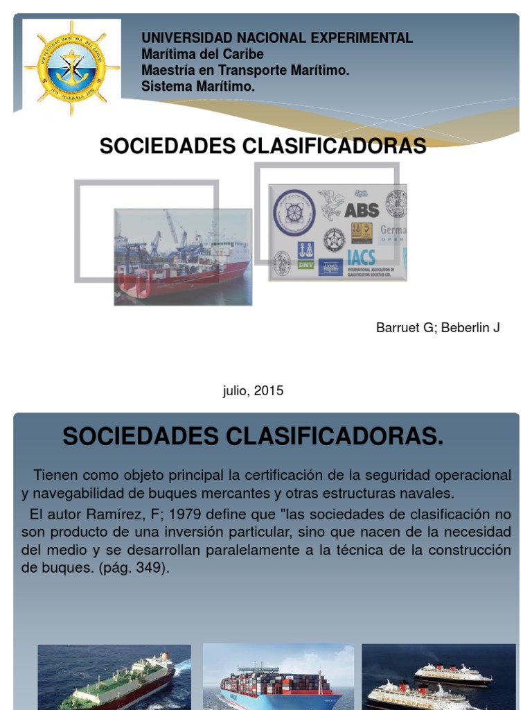 Sociedades Clasificadoras | PDF | Envío | Industrias