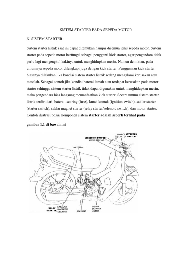 Sistem Starter Pada Sepeda Motor Makalah | PDF