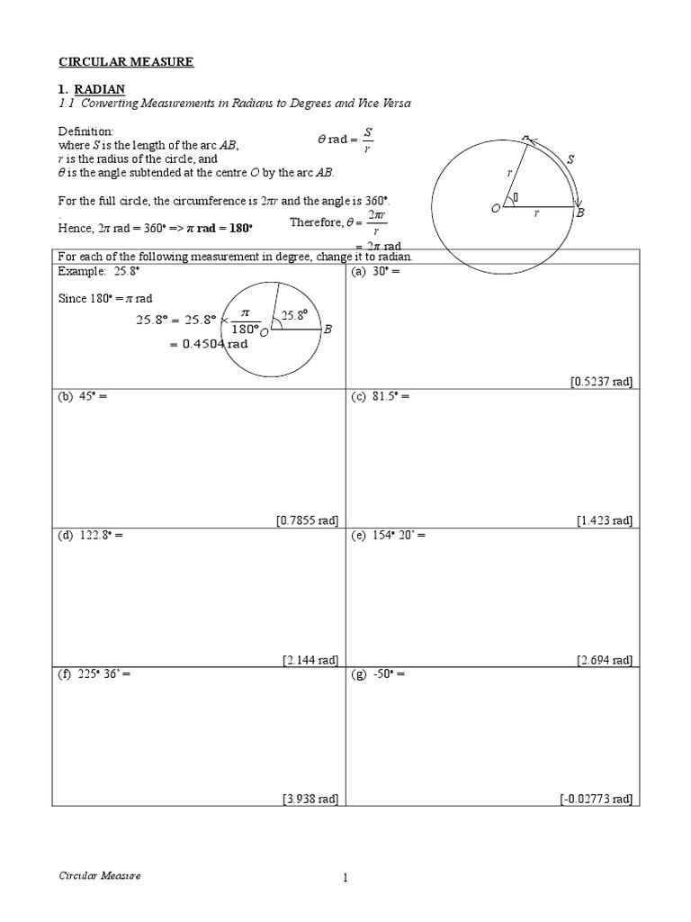 7 Circular Measures | Download Free PDF | Trigonometry | Geometric ...