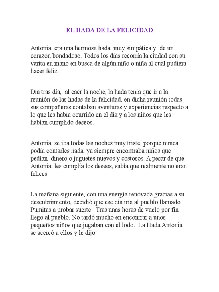 El Hada De La Felicidad Pdf Felicidad
