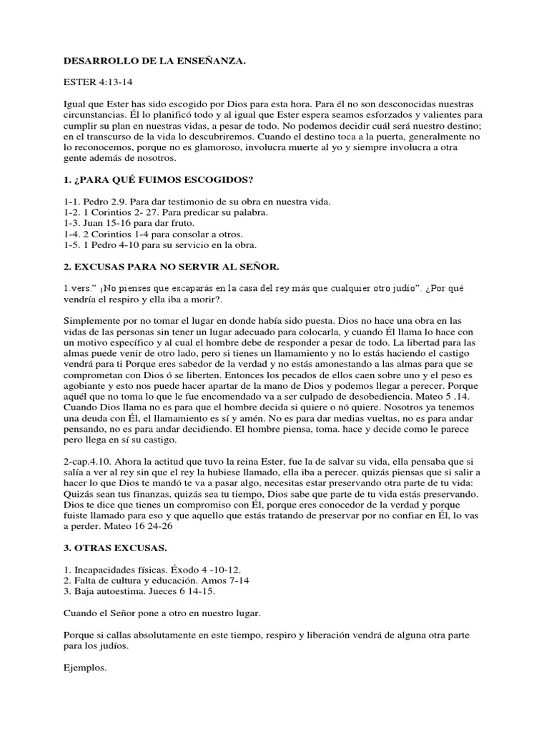 Bosquejo de Esther | PDF | Biblia | Religión y creencia