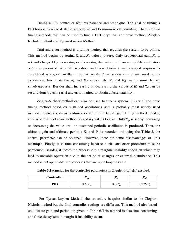 Tuning Part For Flow System Control Unit | PDF | Cybernetics | Systems Science