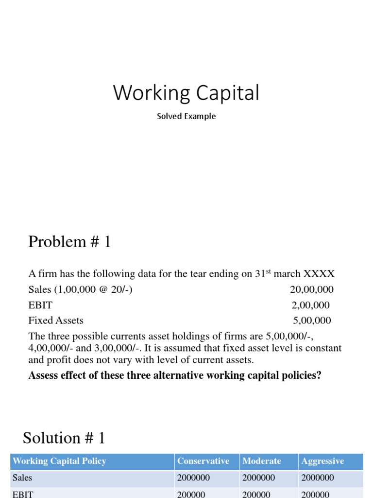 Working Capital | PDF