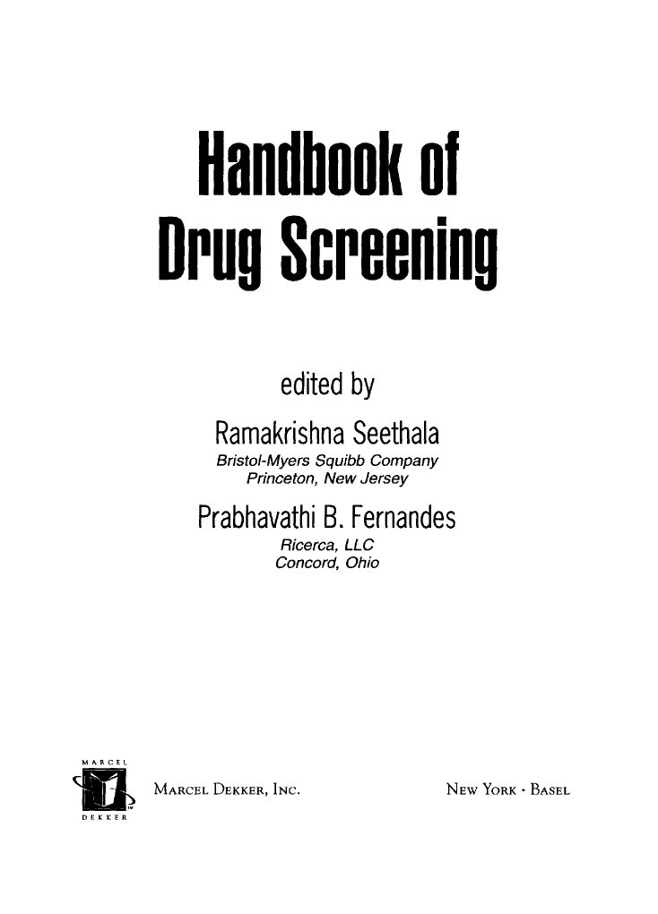 Handbook of Drug Screening | PDF | Natural Products | High Throughput ...
