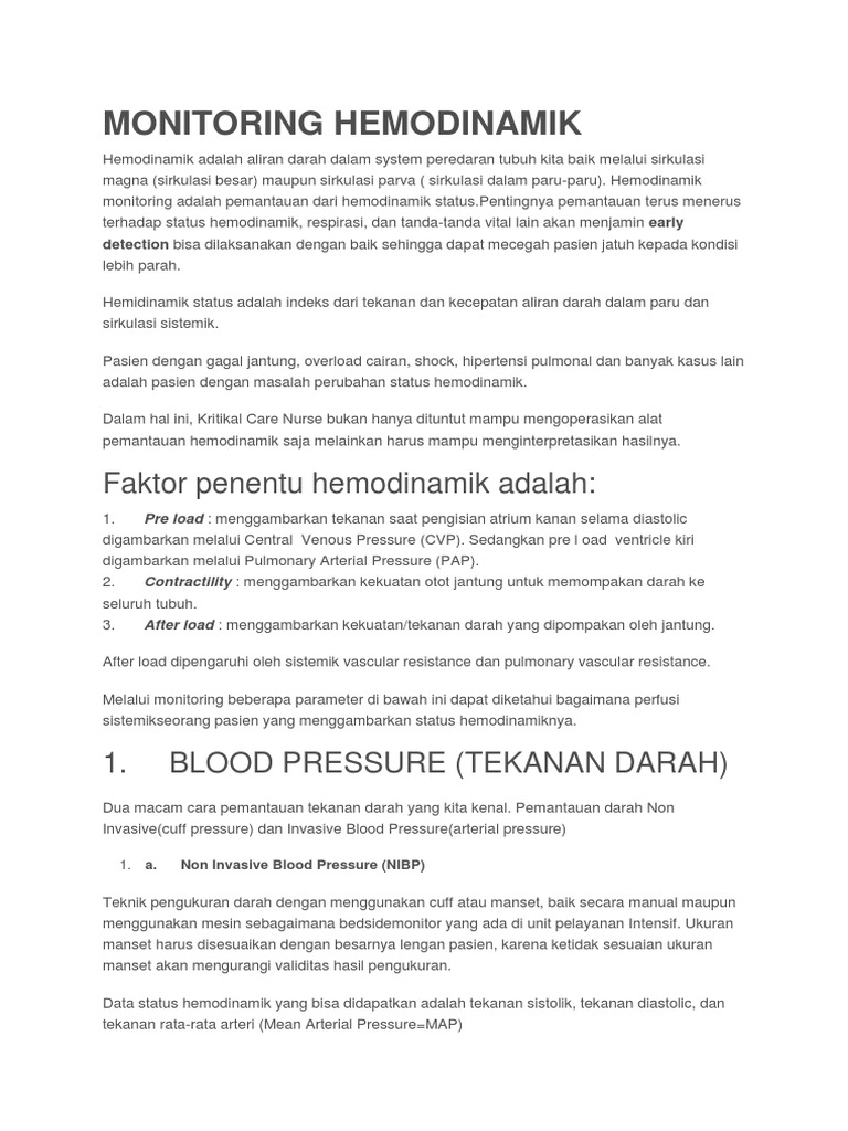 Monitoring Hemodinamik | PDF