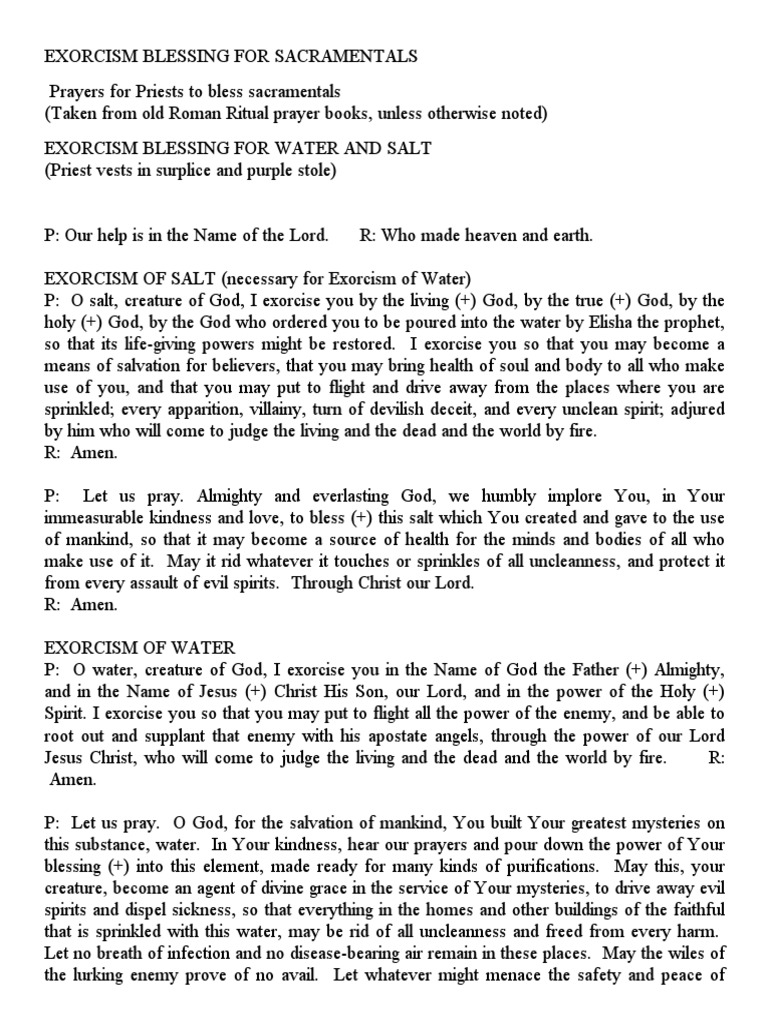 Exorcism Blessings for Sacramentals | PDF | Exorcism | Blessing
