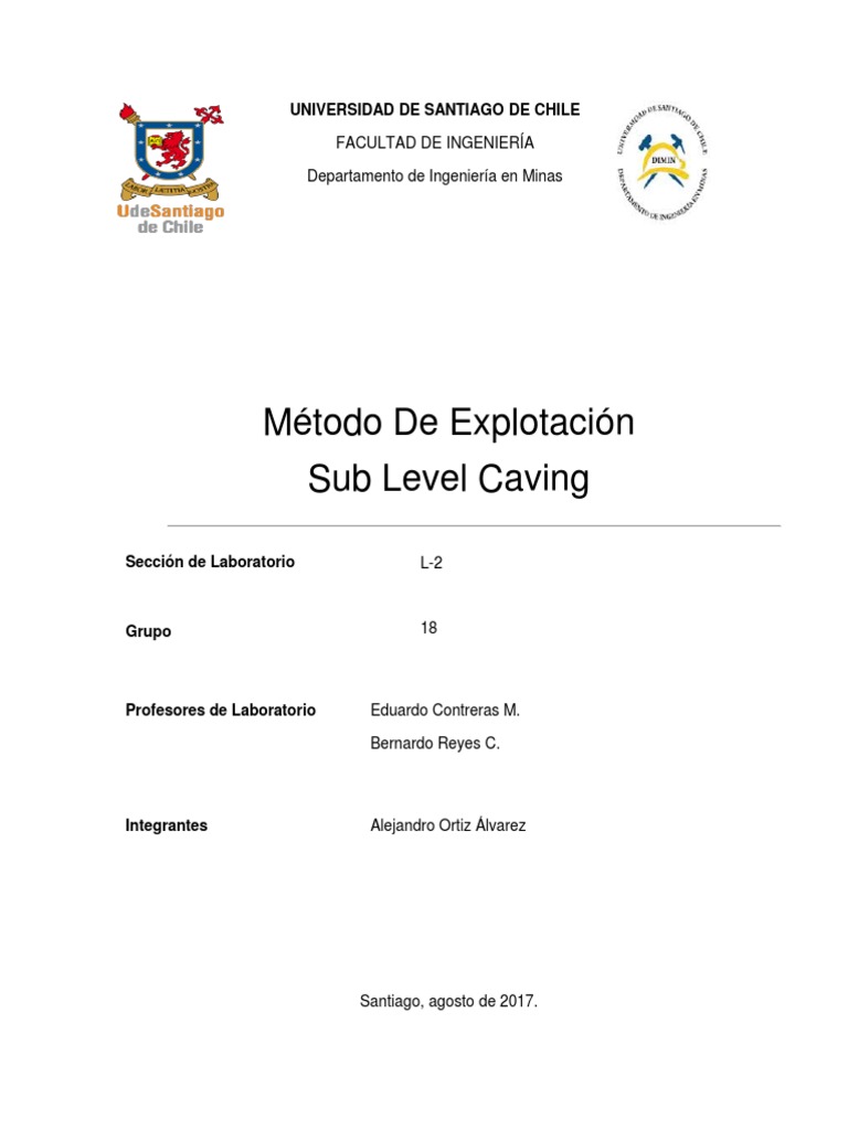 Informe Sublevel Caving | PDF | Minería | Naturaleza