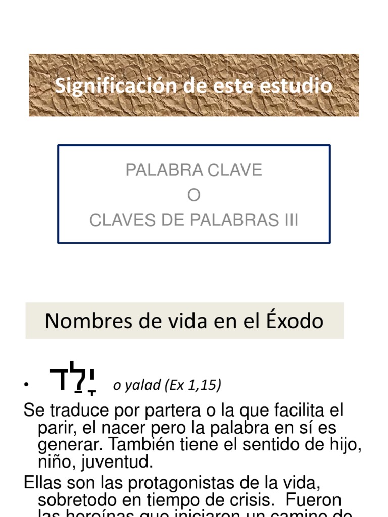 La simbología de los nombres en el Éxodo y su significado para la ...