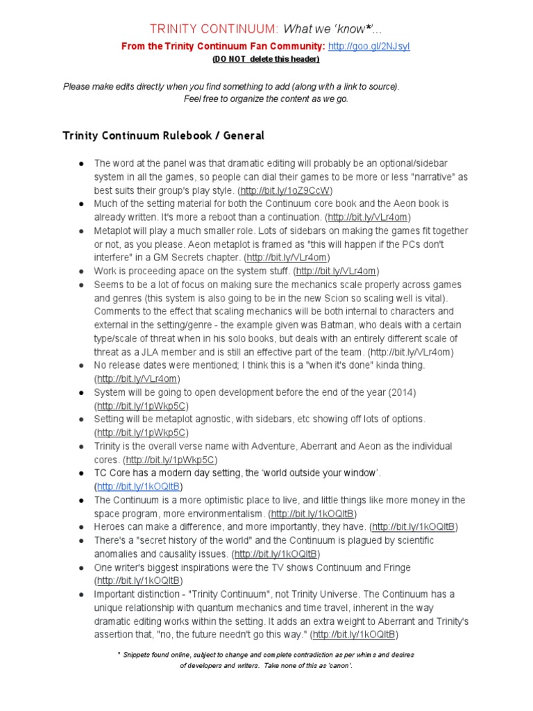 Trinity Continuum Overview and Updates | PDF | Leisure