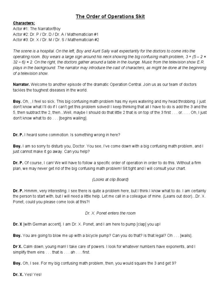 Operations Skit | PDF