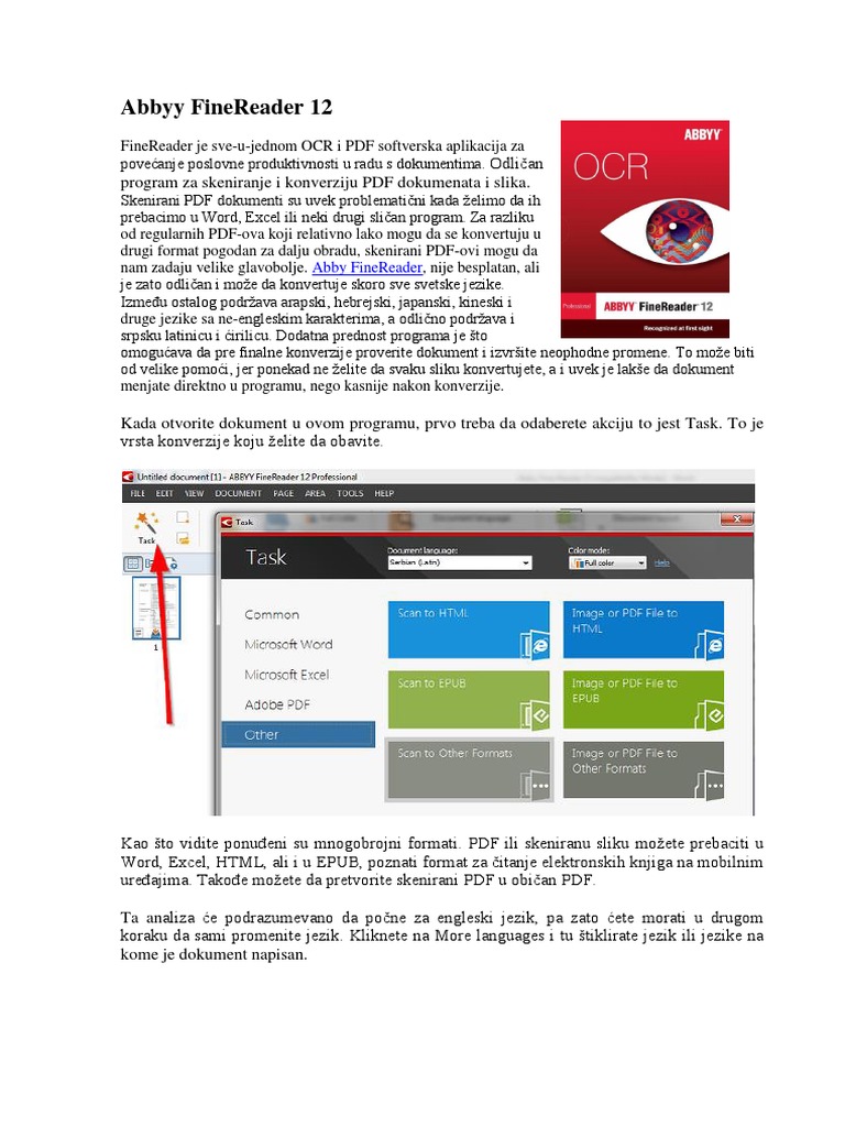 Uputstvo Abbyy FineReader 12 | PDF