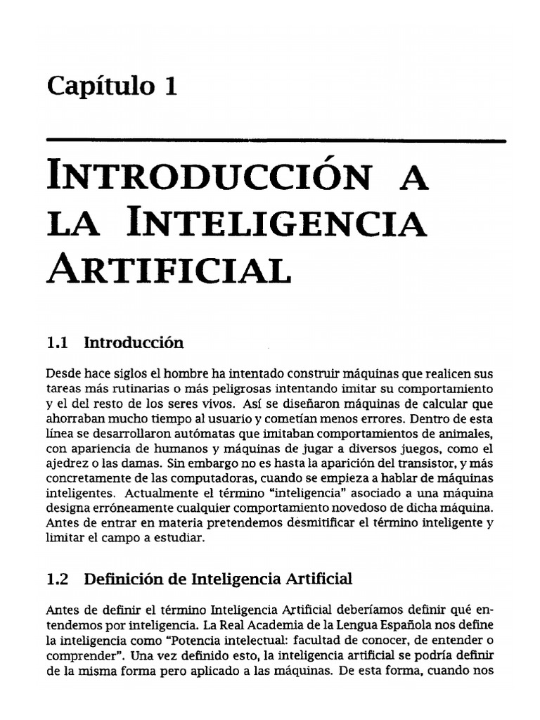 Introducción A La Inteligencia Artificial | PDF | Inteligencia artificial | Inteligencia (IA) y ...