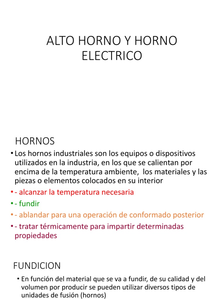 Alto Horno y Horno Electrico Alejandro Poma | PDF | Alto horno | Arrabio
