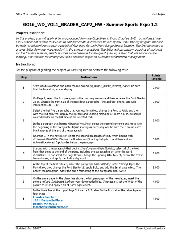 GO16WDVOL1GRADERCAP2HW - Summer Sports Expo 12 Instructions | PDF ...