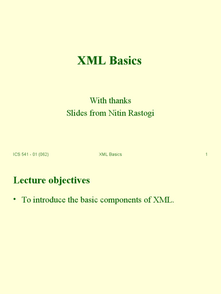 09a XML Basics | PDF | Xml | World Wide Web Consortium
