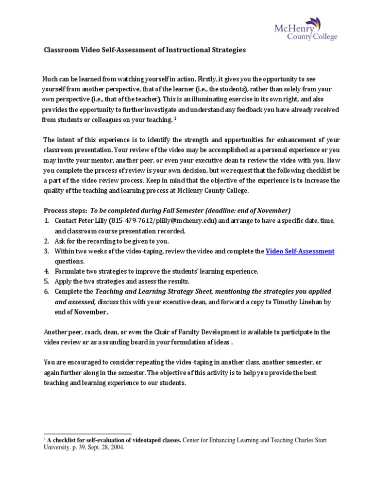 Video Assessment | PDF | Educational Assessment | Teaching