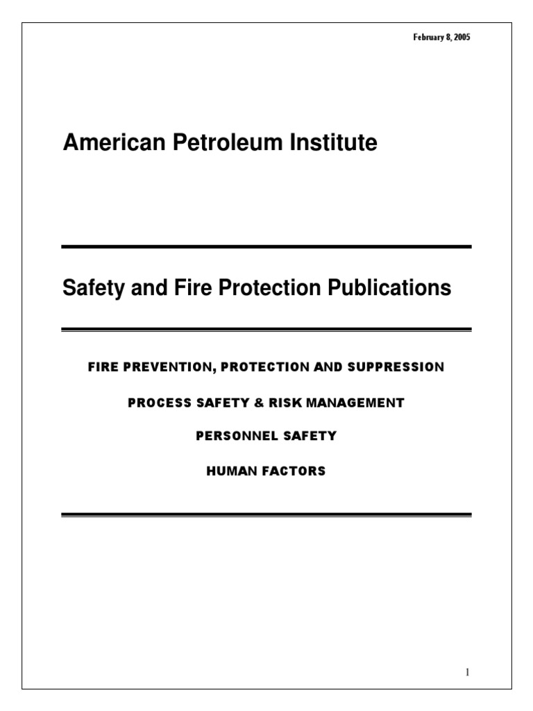 API Safety Catalog | PDF | Oil Refinery | Petroleum
