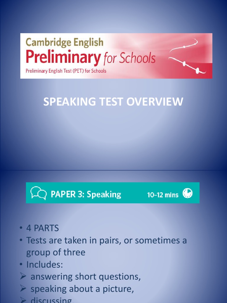 Speaking Test Overview | PDF