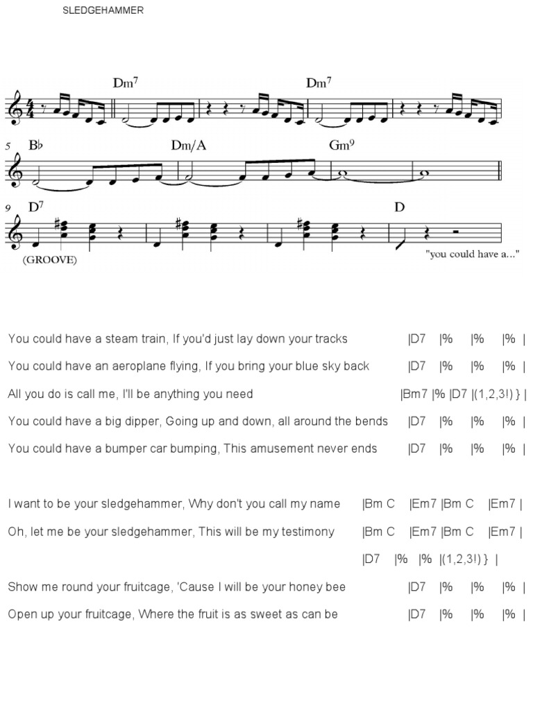 Sledgehammer Lyrics and Chords | PDF