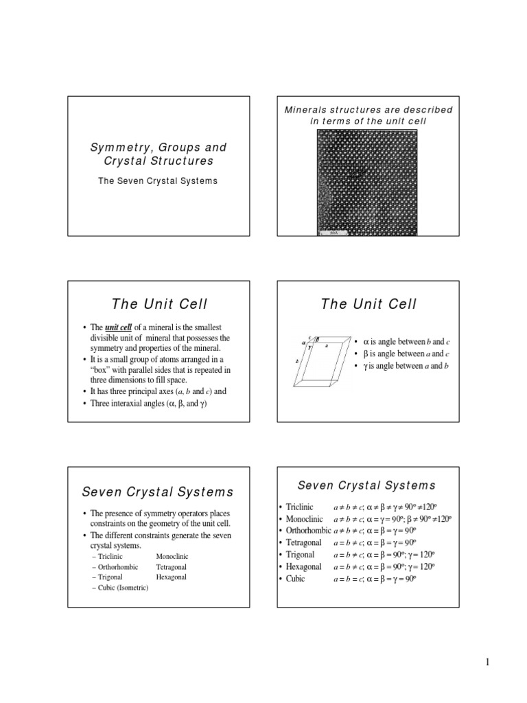 Symmetry, Groups and Crystal Structures | PDF | Crystal Structure ...