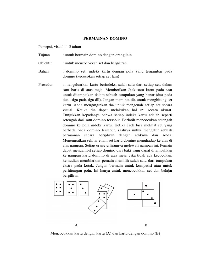 Permainan Domino untuk Anak Usia Dini | PDF