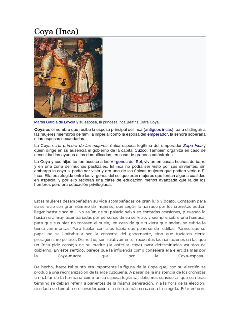 Coya-Esposa Del Inca | PDF | Imperio Inca | Personas
